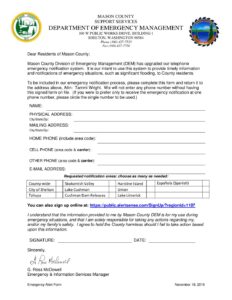 Mason County Emergency Alert Sign-up Form – Lake Limerick Country Club